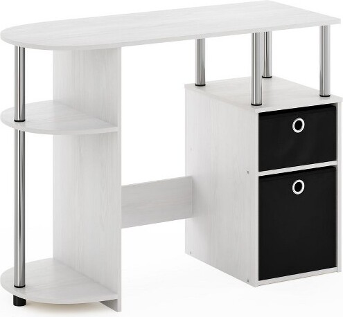 Furinno JAYA Simplistic Computer Study Desk with Bin Drawers, White Oak ...