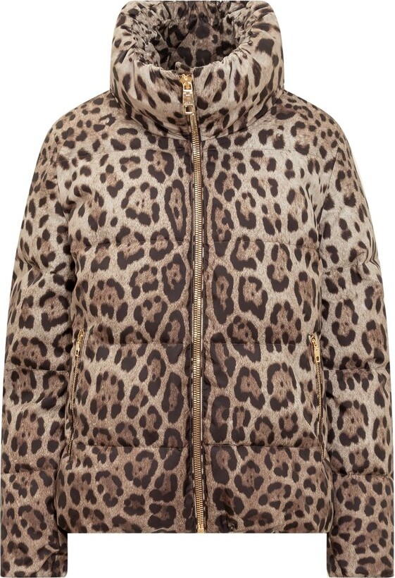 Dolce & Gabbana Leopard Print Down Jacket - ShopStyle