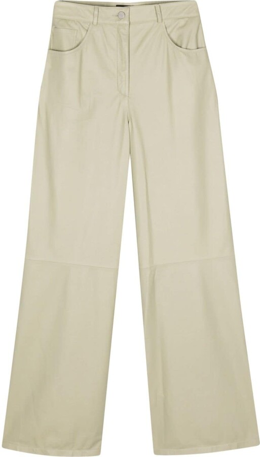 Arma Catania leather wide-leg trousers - ShopStyle