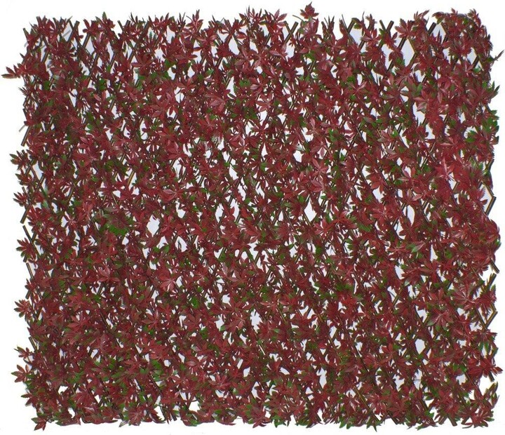 Primrose Artificial Red Acer Extendable Trellis Hedge Screening 2m x 1m ...