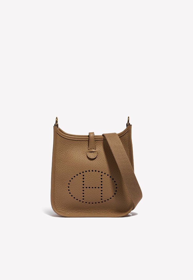 Hermes Mini Evelyn in Chai Taurillon Clemence with Gold Hardware ...