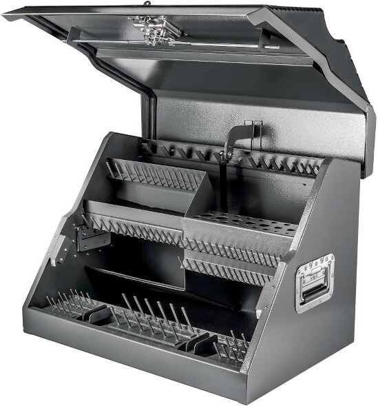 Powerbuilt 26 Inch Rapid Box Portable Slant Front Tool Box - Gray ...