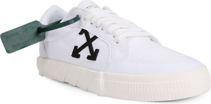 Off-White Canvas Vulcanized Low-Top Sneakers - ShopStyle
