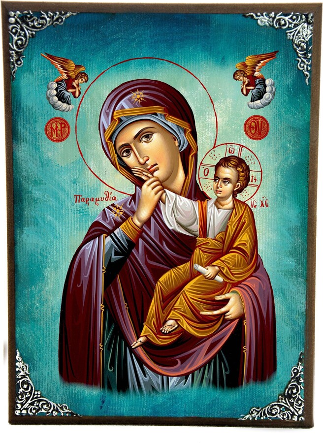 Etsy Virgin Mary Icon Panagia Paramythia Handmade Greek Christian ...