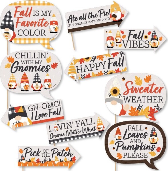 Big Dot of Happiness Funny Fall Gnomes - Autumn Harvest Party Photo ...