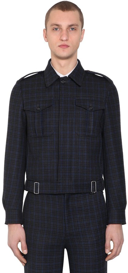 Alexander McQueen Check Wool Bomber Jacket - ShopStyle