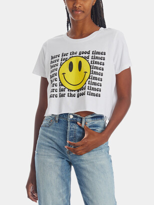 PRINCE PETER COLLECTION Good Times Smiley Face Crop Top - ShopStyle