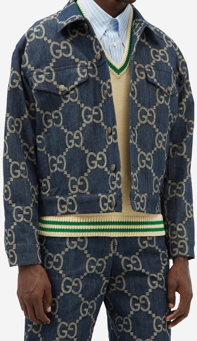 Gucci GG-embroidered Denim Jacket - ShopStyle