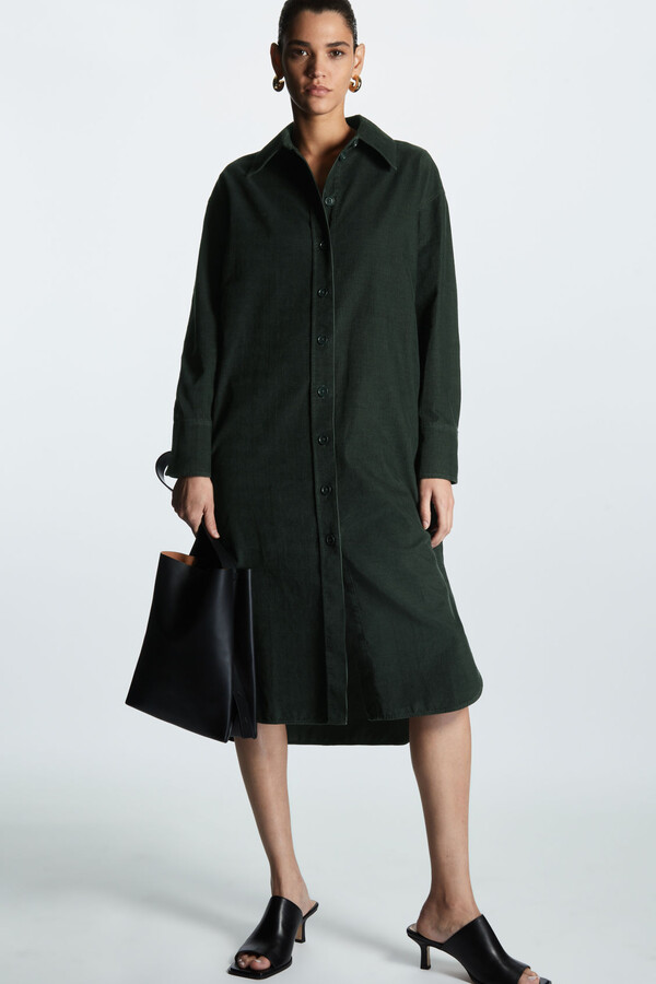 COS Corduroy Midi Shirt Dress - ShopStyle