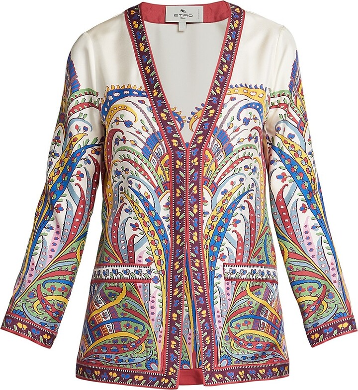 Etro Printed Silk Jacket - ShopStyle