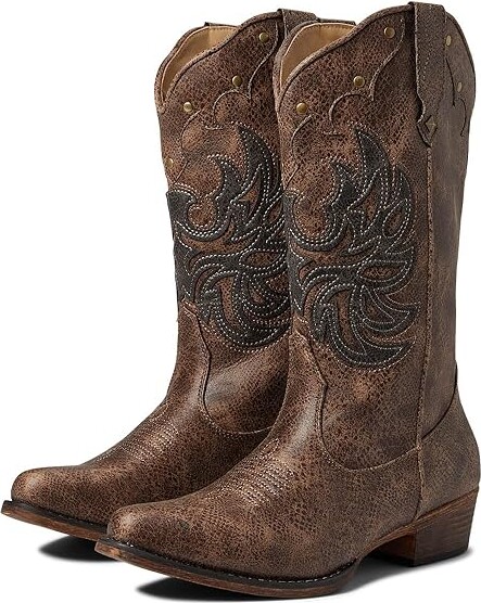 Roper Amelia Tall Cowboy Women's Boots Brown : 10.5 B - Medium, Leather ...