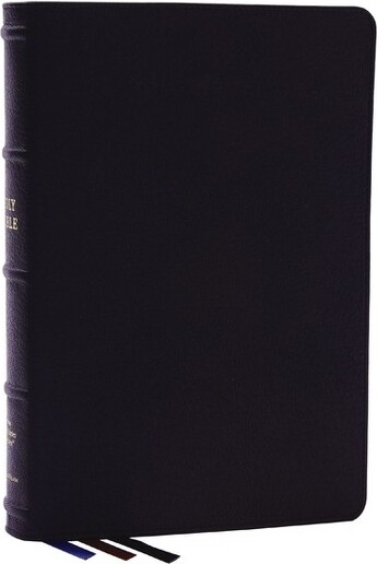 Nkjv, Large Print Thinline Reference Bible, Blue Letter, MacLaren Series, Genuine Leather, Black ...