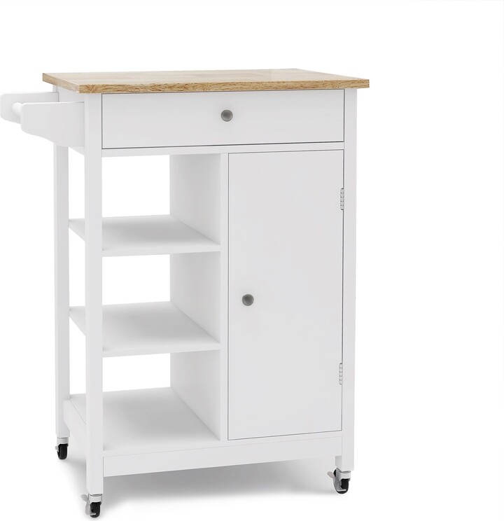 Global Pronex Kitchen island rolling trolley cart with towel rack ...