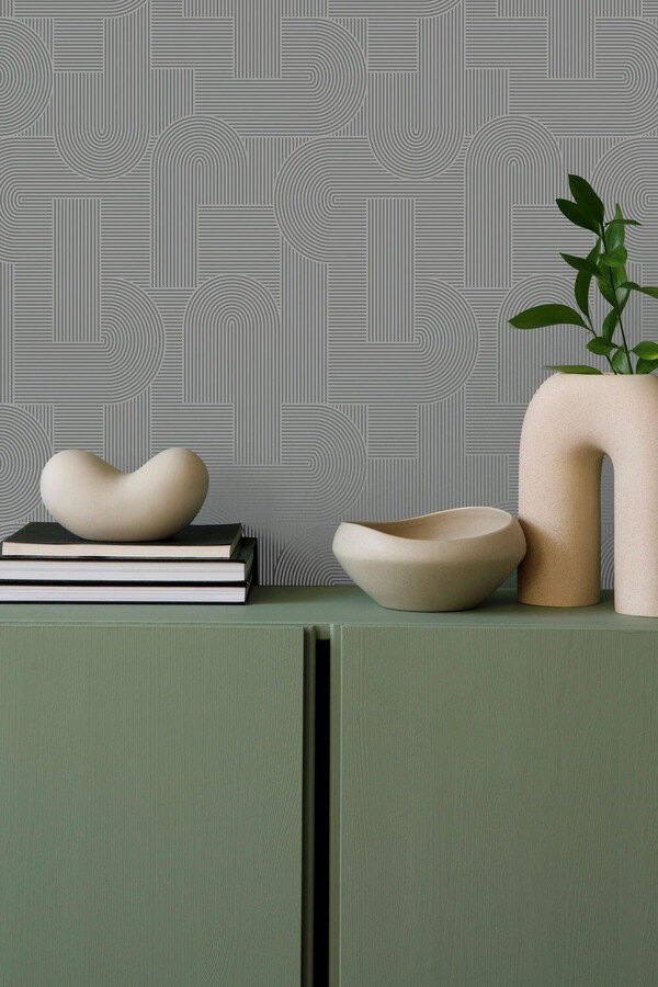 Sublime Mindful Living Sand Grey Geometric Wallpaper - ShopStyle