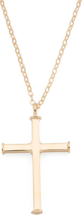 Golden Clef Made In Italy 14k Gold Delicate Cross Pendant Necklace ...