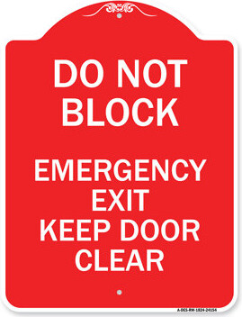 Signmission Designer Series Sign - Do Not Block, Emergency Exit Door ...