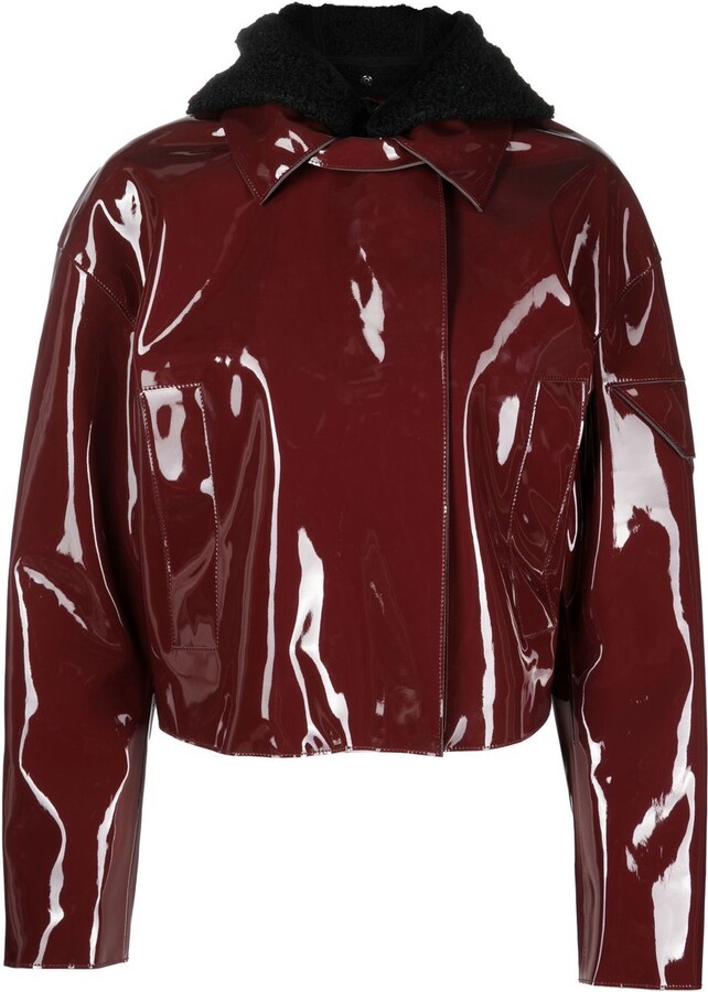 Alyx high-shine PVC cropped moto jacket - ShopStyle