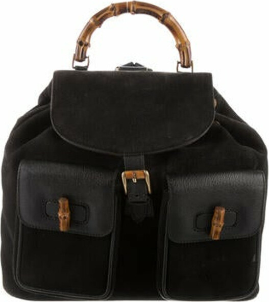 Gucci Vintage Suede Bamboo Backpack - ShopStyle