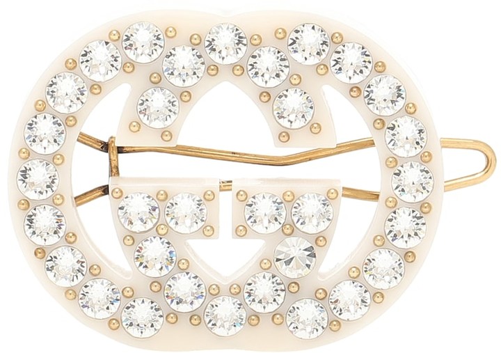 Gucci GG crystal-embellished barrette - ShopStyle Hair Accessories