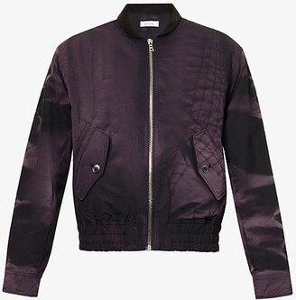 Jiyong Kim Mens Black hawl-collar Ribbed-trim Woven Bomber Jacket ...