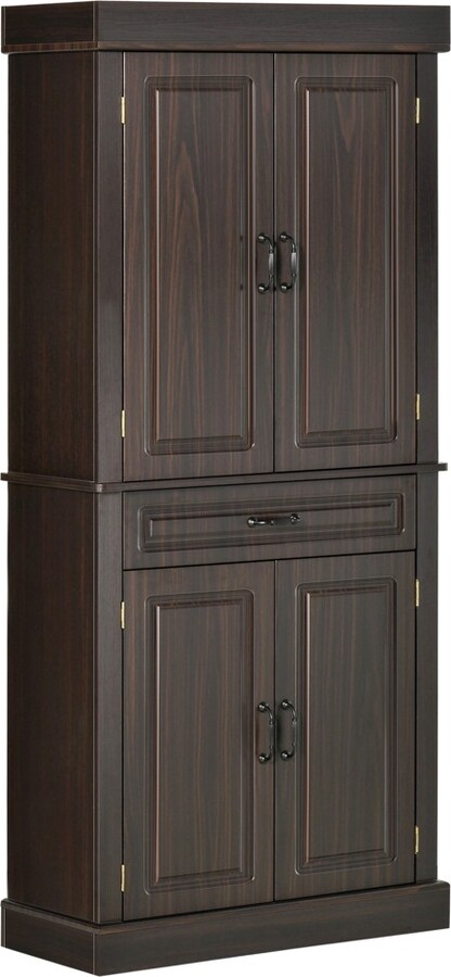 HOMCOM 71" Freestanding Kitchen Pantry with 4 Doors, and 2 Large ...