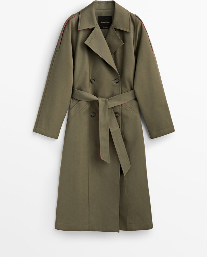 Massimo Dutti Contrast-Coloured Trench-Style Jacket - ShopStyle Coats