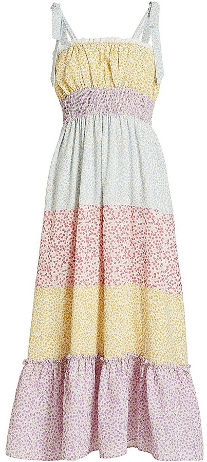 stellah Mixed-Print Tiered Maxi Dress - ShopStyle