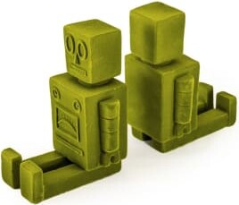 &Quirky Green Robot Flocked Pair of Bookends - ShopStyle Countertop ...