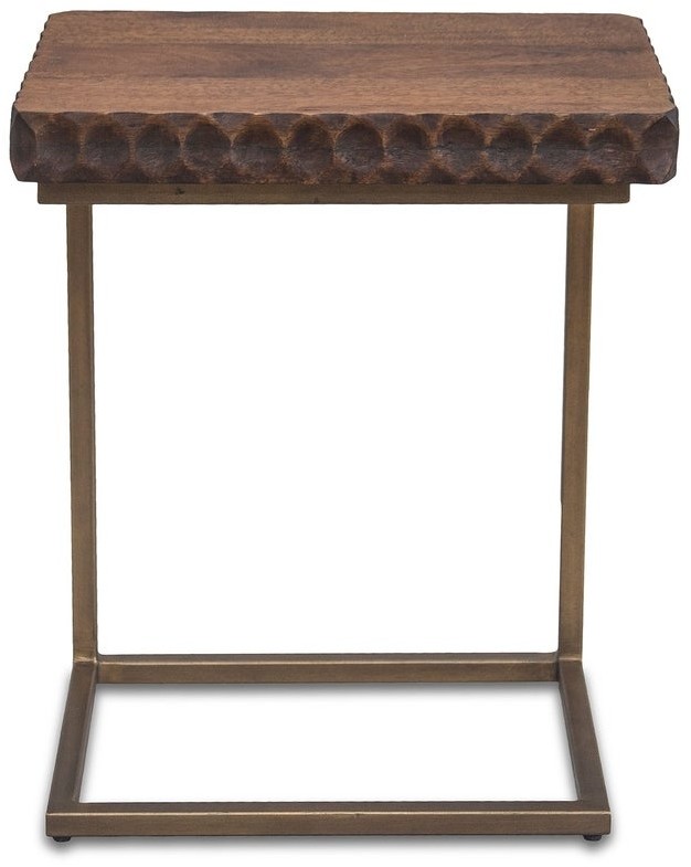 Home Trends and Design Vallarta Two Tone Mango Wood Modern Side Table ...
