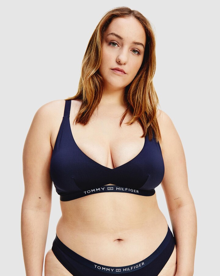 Tommy Hilfiger Women's Blue Bikini Tops - Curve Logo Bralette Bikini - Size XL at The Iconic ...