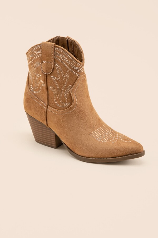 francesca's Indigo Rd Alydia Contrasting Stitch Western Boots - ShopStyle