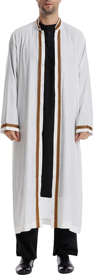 Generisch Coat Men's Minimum Arabic Clothing Muslim Plain Robe with ...
