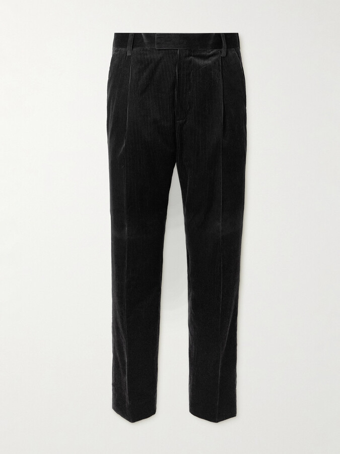 Mr P. Tapered Pleated Cotton and Cashmere-Blend Corduroy Trousers - ShopStyle