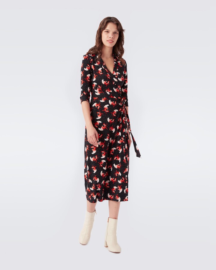 Diane von Furstenberg Abigail Silk Jersey Midi Dress - ShopStyle