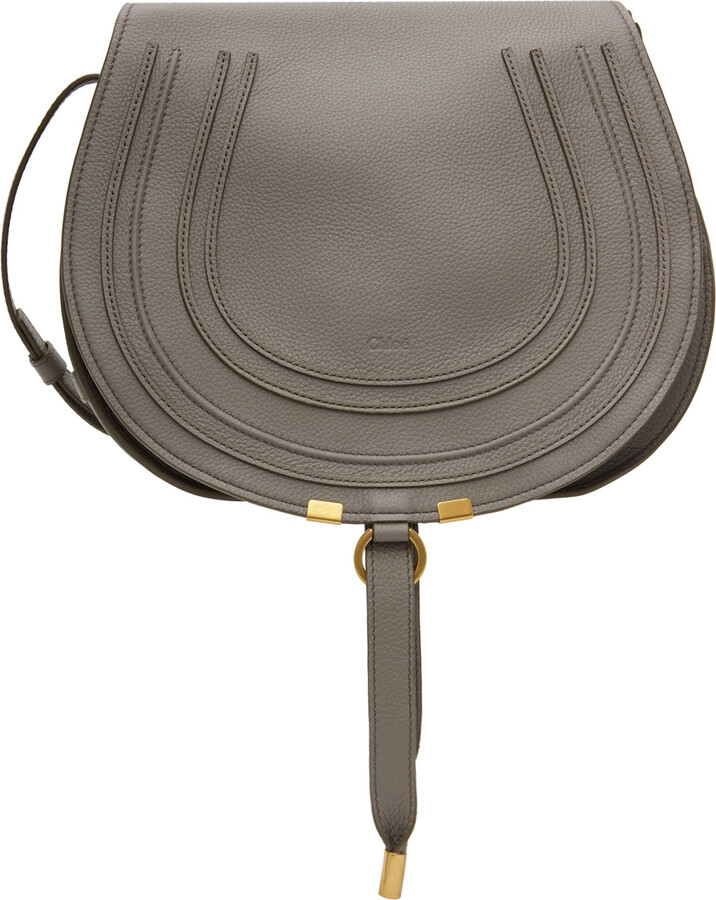 Chloé Gray Medium Marcie Saddle Bag - ShopStyle