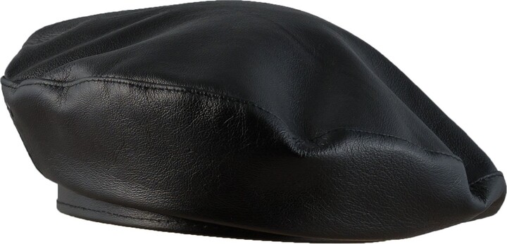 Sterkowski Leather Breathable Military Beret 65 cm Black - ShopStyle Hats