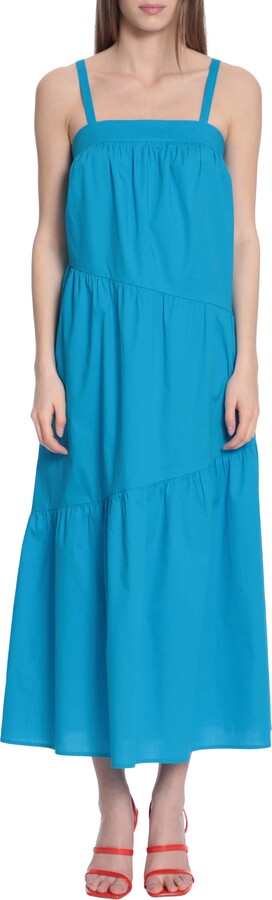 Donna Morgan Tiered Stretch Cotton Maxi Sundress - ShopStyle