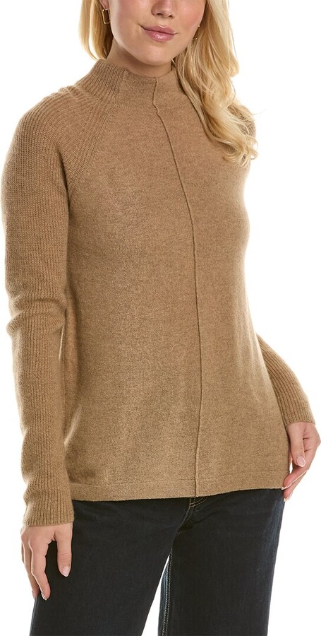 Forte Cashmere Center Front Seam Funnel Neck Cashmere Sweater - ShopStyle