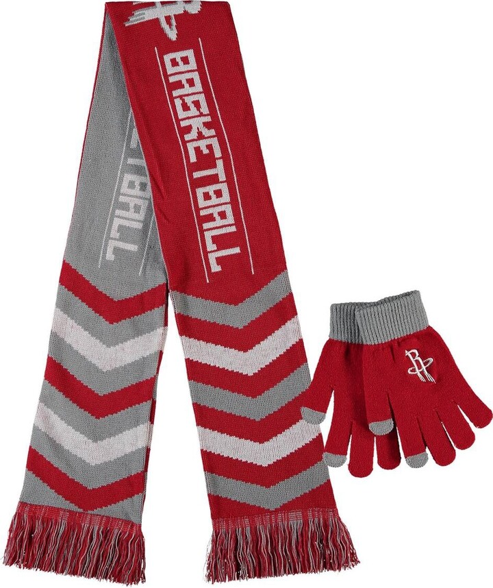 Men's and Women's Foco Red Houston Rockets Glove and Scarf Combo Set ...