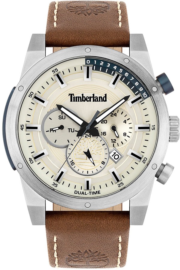 Timberland Men's Chronograph Brown Leather Strap Watch - ShopStyle
