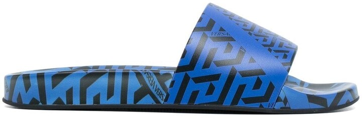 Versace Greca pattern slides - ShopStyle Flip Flop Sandals