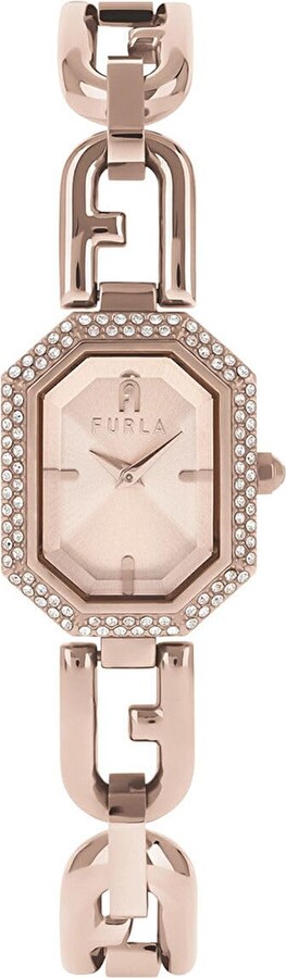 Furla Watches FURLA Octagonal Rose Gold-Tone Stainless Steel Bracelet ...