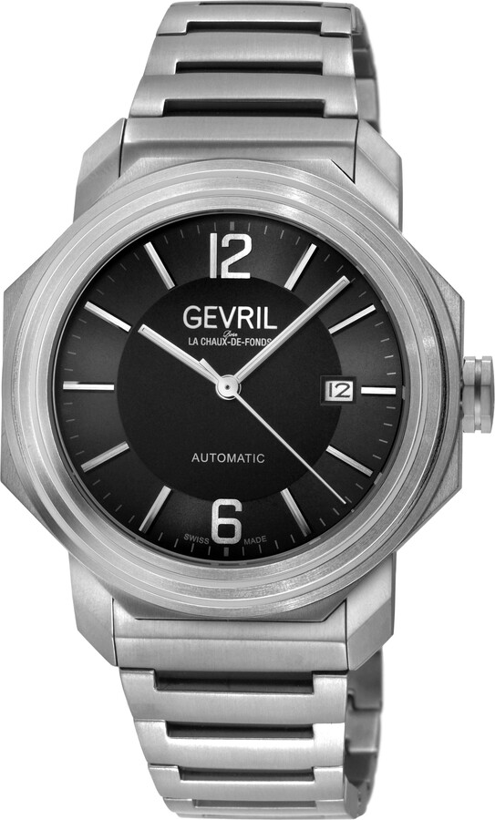 Gevril Roosevelt Titanium Swiss Automatic Watch - Black - One Size ...