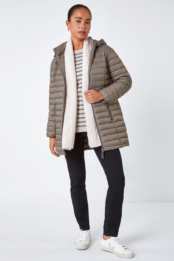 Roman Petite Roman Originals Petite Quilted Longline Puffer Coat in ...