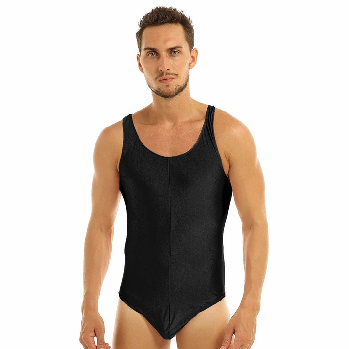 iEFiEL Men's Sleeveless Racer Back Bodysuit Wrestling Singlet Leotard ...