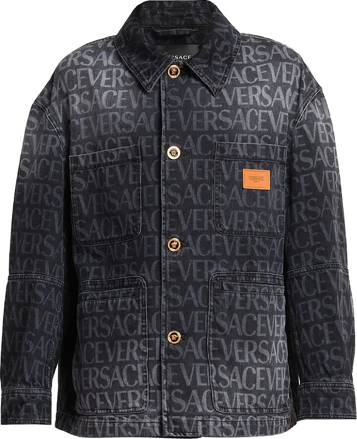 Versace Logo Denim Jacket - ShopStyle
