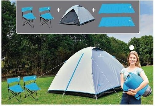 Pure4Fun Complete Camping Set For 2 Including Dome Tent, Camping Chairs ...