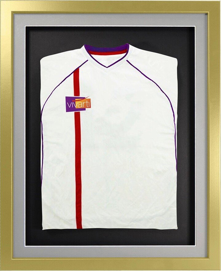 Vivarti 3D Mounted Sports Shirt Display Frame with Gold Frame and ...