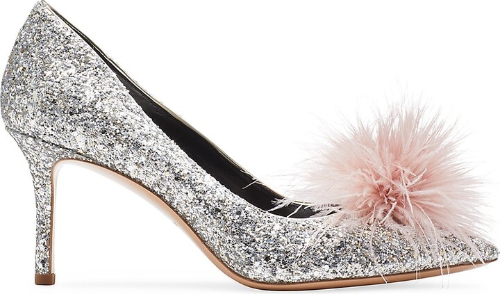 Kate Spade Marabou Glitter Embellished Pumps - ShopStyle