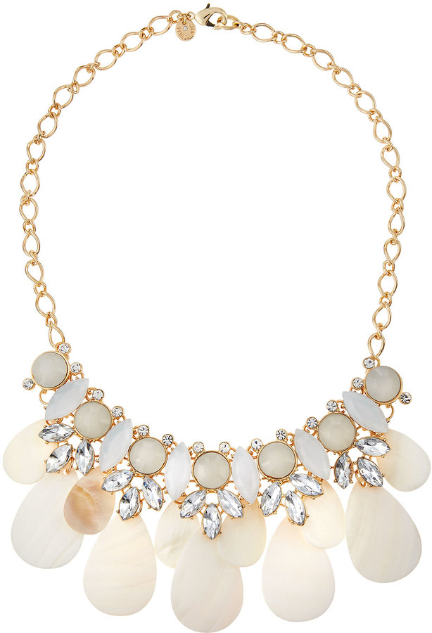 Lydell NYC Crystal & Shell Bib Necklace - ShopStyle Women's Fashion